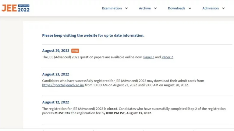 JEE Advanced 2022 question papers released, download link here ...